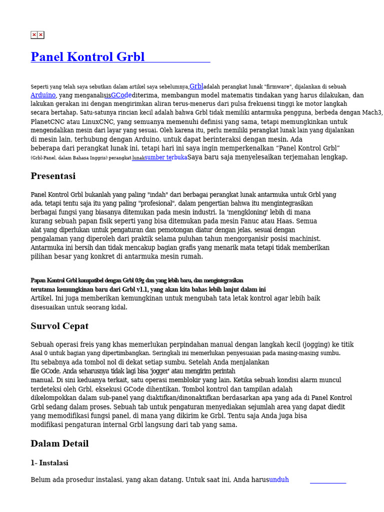 PANEL KONTROL GRBL | PDF