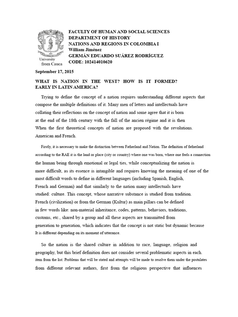 Essay On Nation | PDF | Nation | Race (Human Categorization)