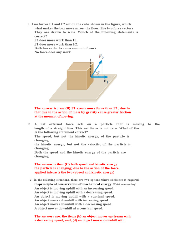 Forum 4 Physics 1 | PDF | Force | Kinetic Energy