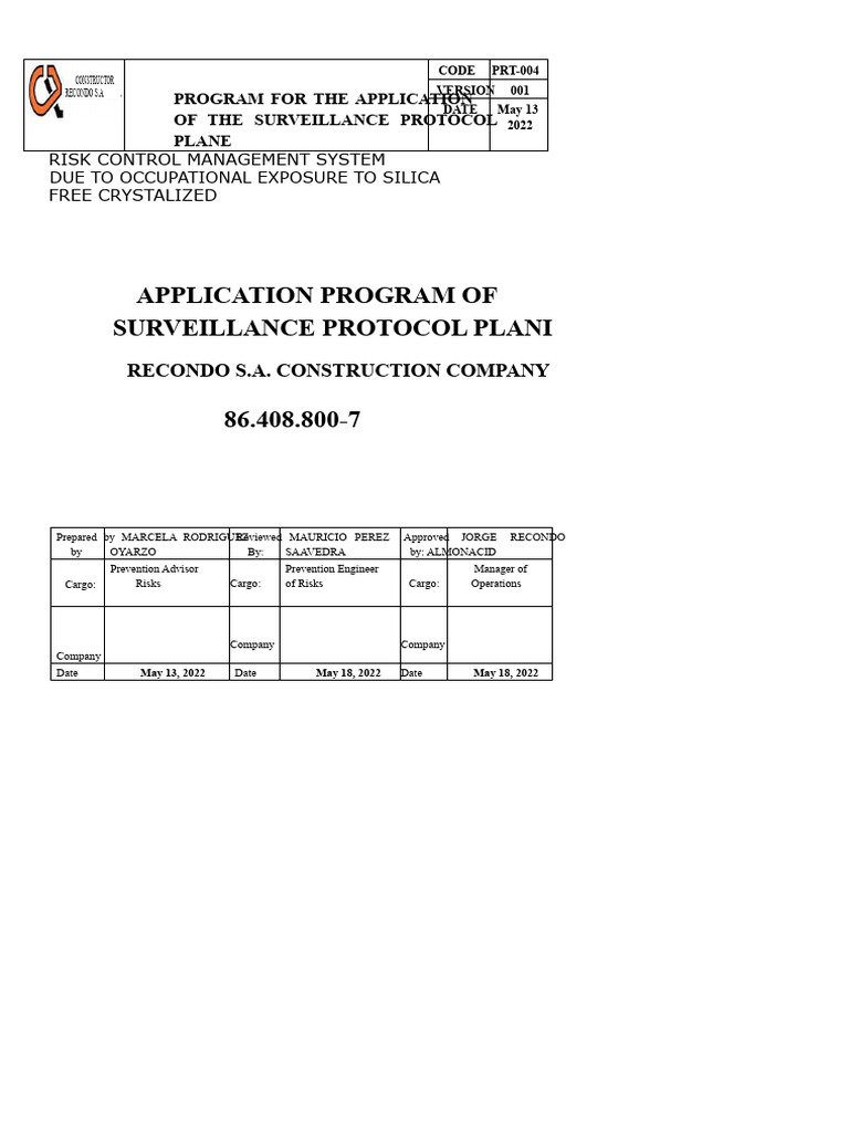 Silica Monitoring Protocol S&M | PDF | Occupational Safety And Health ...