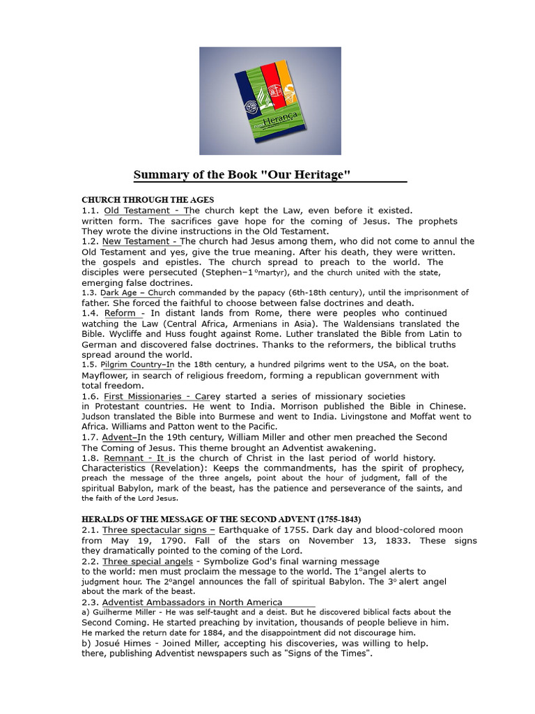 Our Heritage | PDF | Seventh Day Adventist Church | Christian Belief And Doctrine