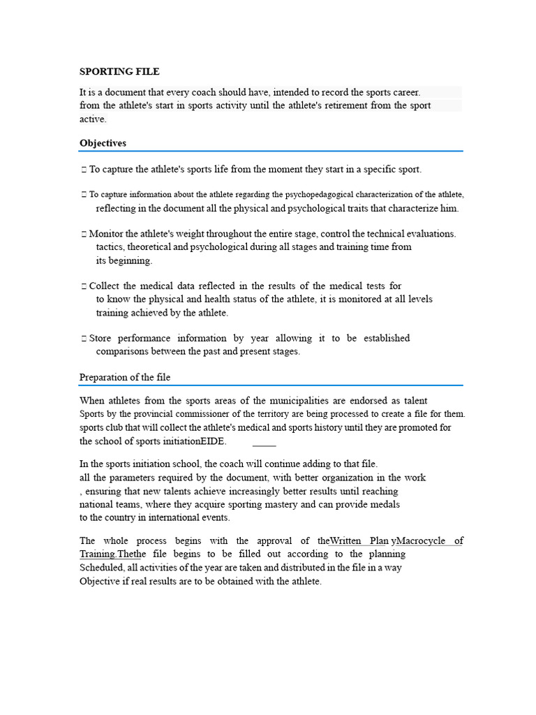 Essential Sporting File for Coaches | PDF | Pedagogy | Teachers