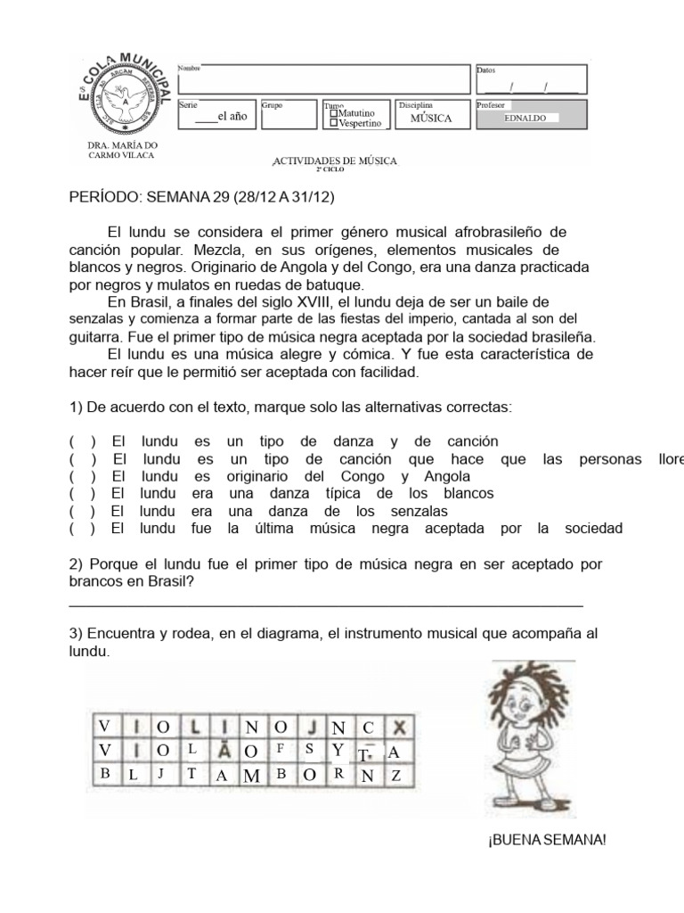 29 2c Actividades de Música - CONSCIENCIA NEGRA | PDF