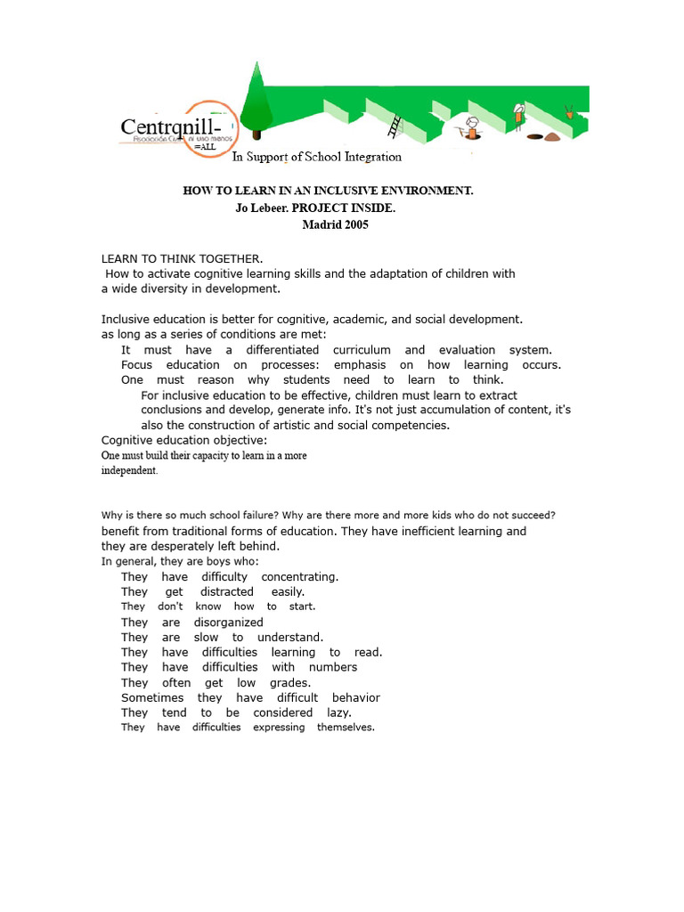 Learn Inclusive Environment | PDF | Thought | Learning