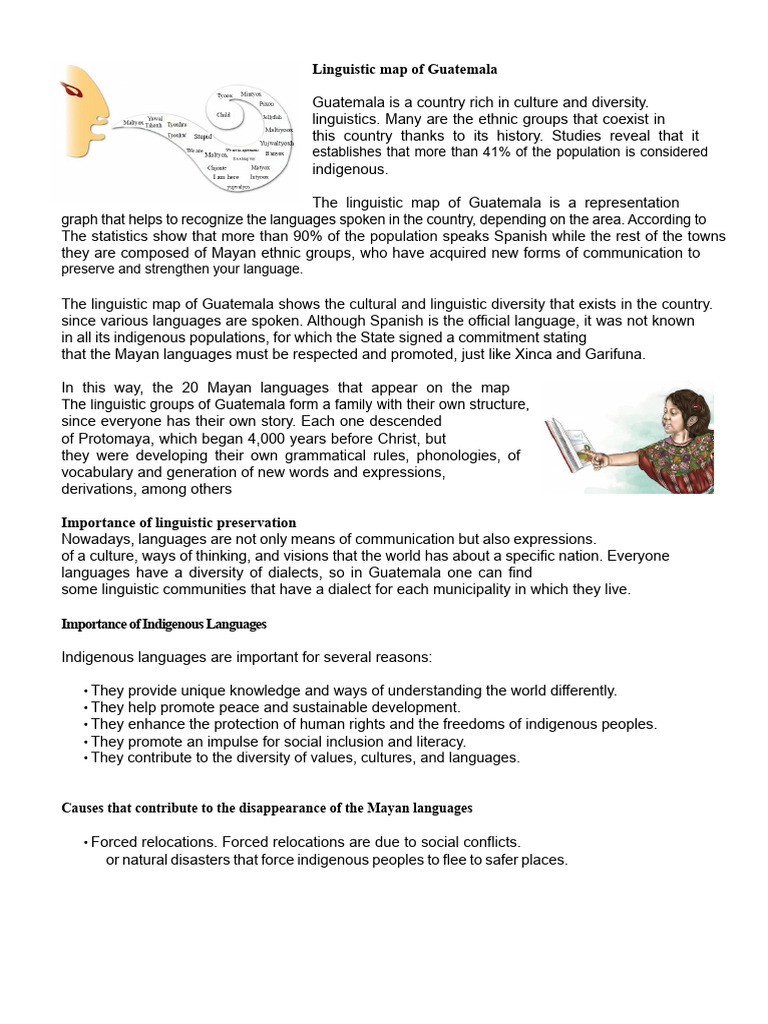 Linguistic Diversity in Guatemala's Map | PDF | Linguistics | Spanish ...