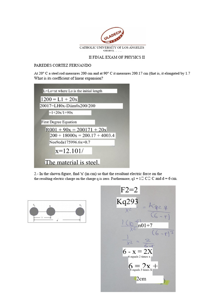 Final Exam Physics Ii | PDF