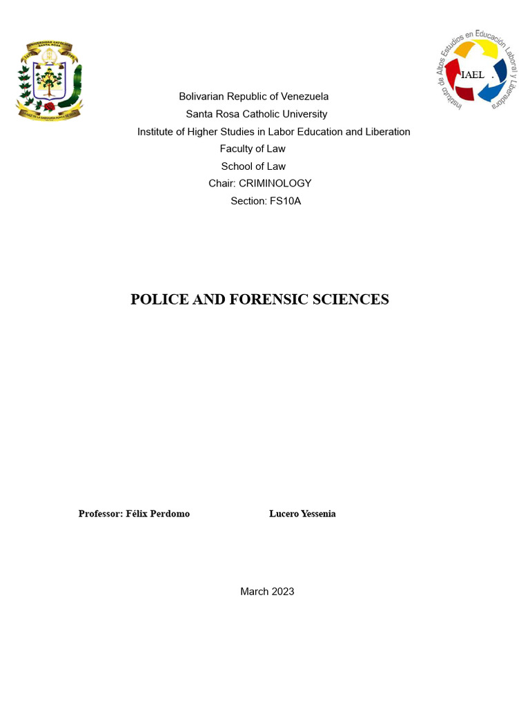 Police and Forensic Sciences Overview | PDF | Forensic Science | Science