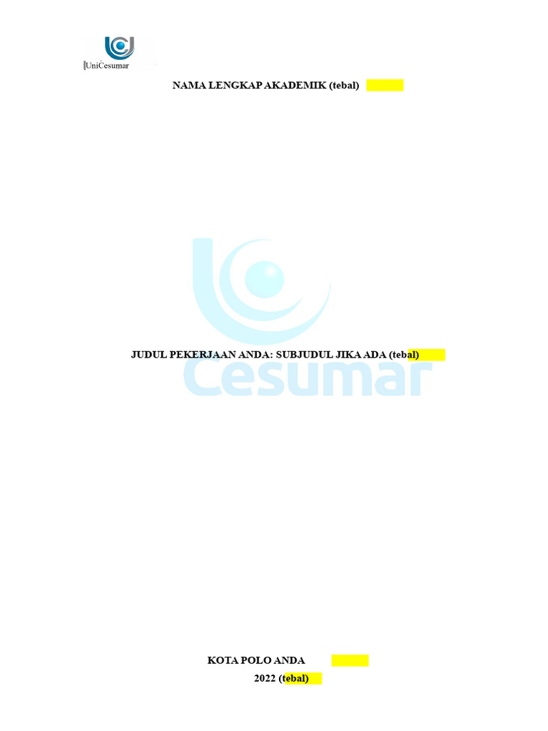 Template TCC Sarjana Tekologi | PDF