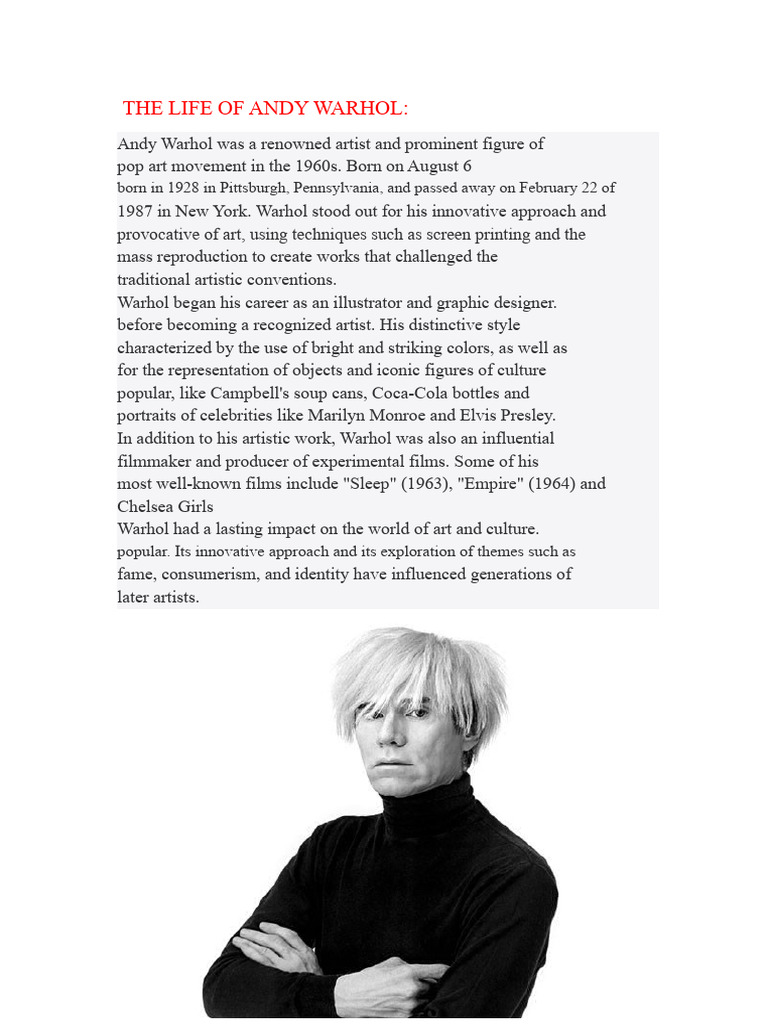 Andy Warhol: Icon of Pop Art | PDF | Andy Warhol | The Arts