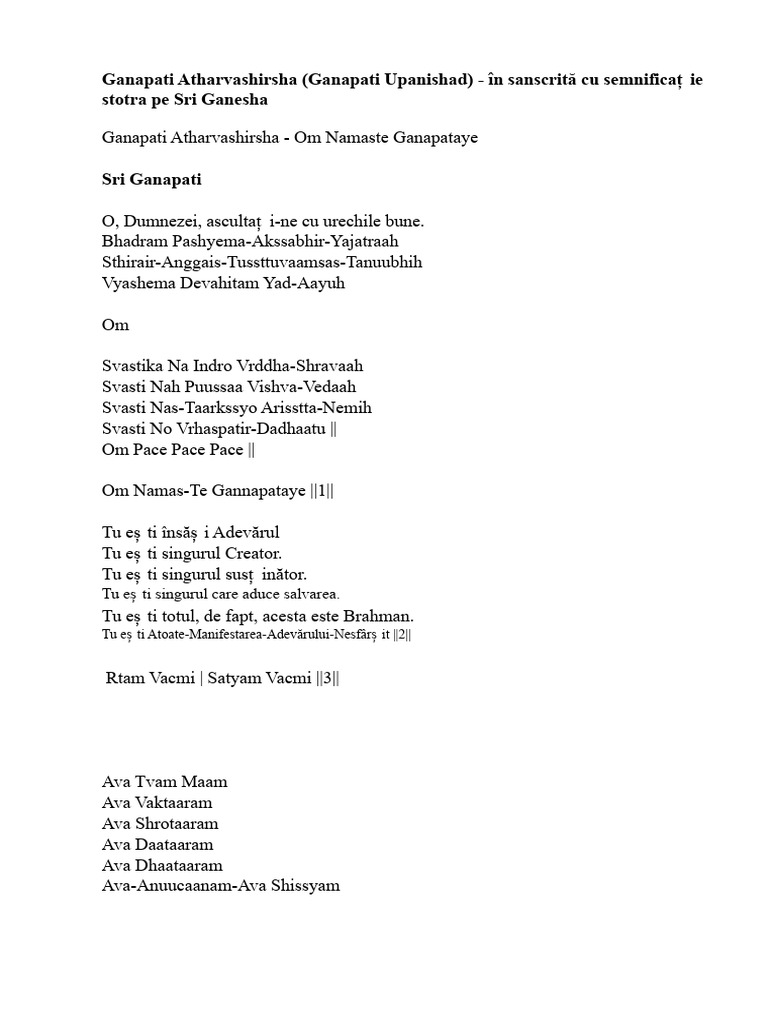 Ganapati Atharvashirsha | PDF | Āstika | Upanishads