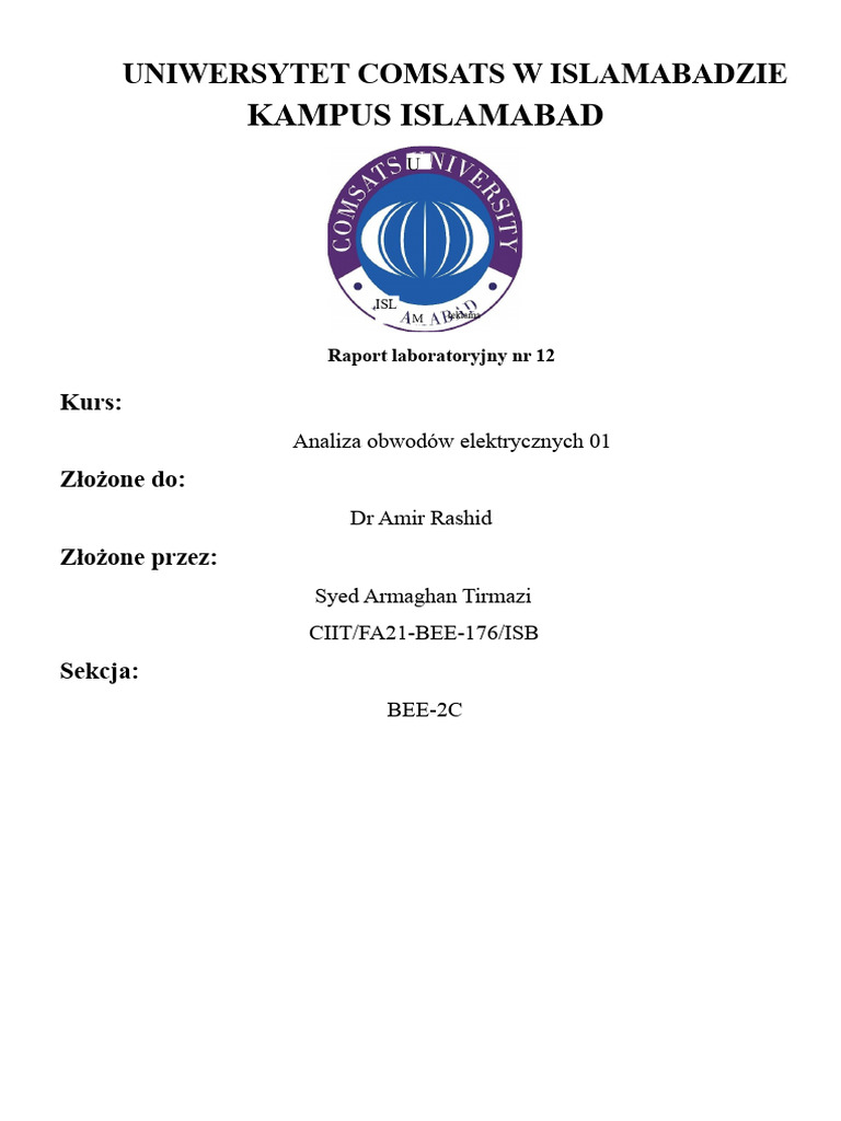 ECA Lab 12 | PDF