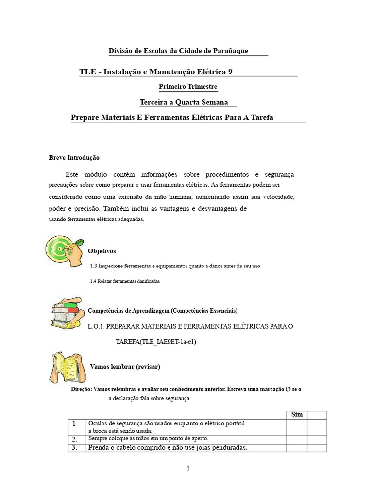TLE-EIM - 9 Série - Módulo - 1º Trimestre - Semanas 3 e 4 | PDF ...