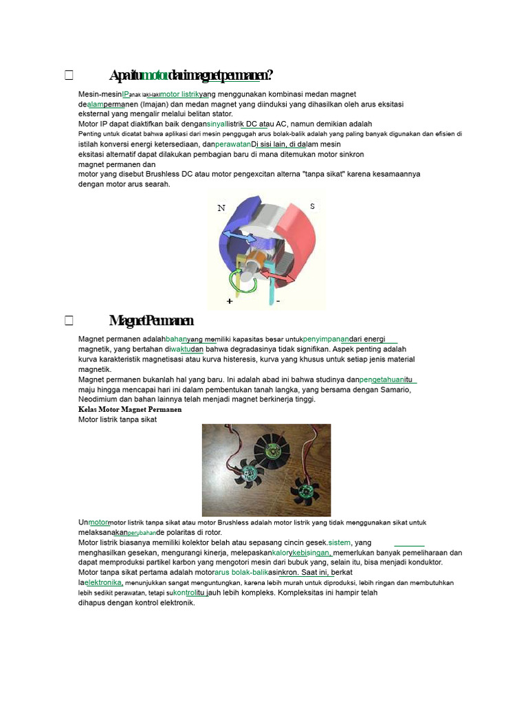 Motor Listrik Magnet Permanen dan Aplikasinya | PDF