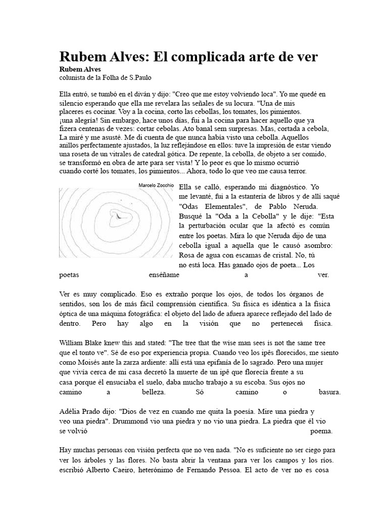 El Complicado Arte de Ver - Rubem Alves | PDF