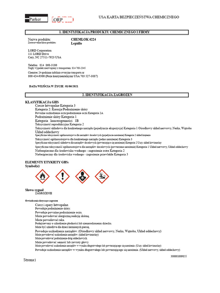 Karta Charakterystyki CHEMLOK 6224 | PDF