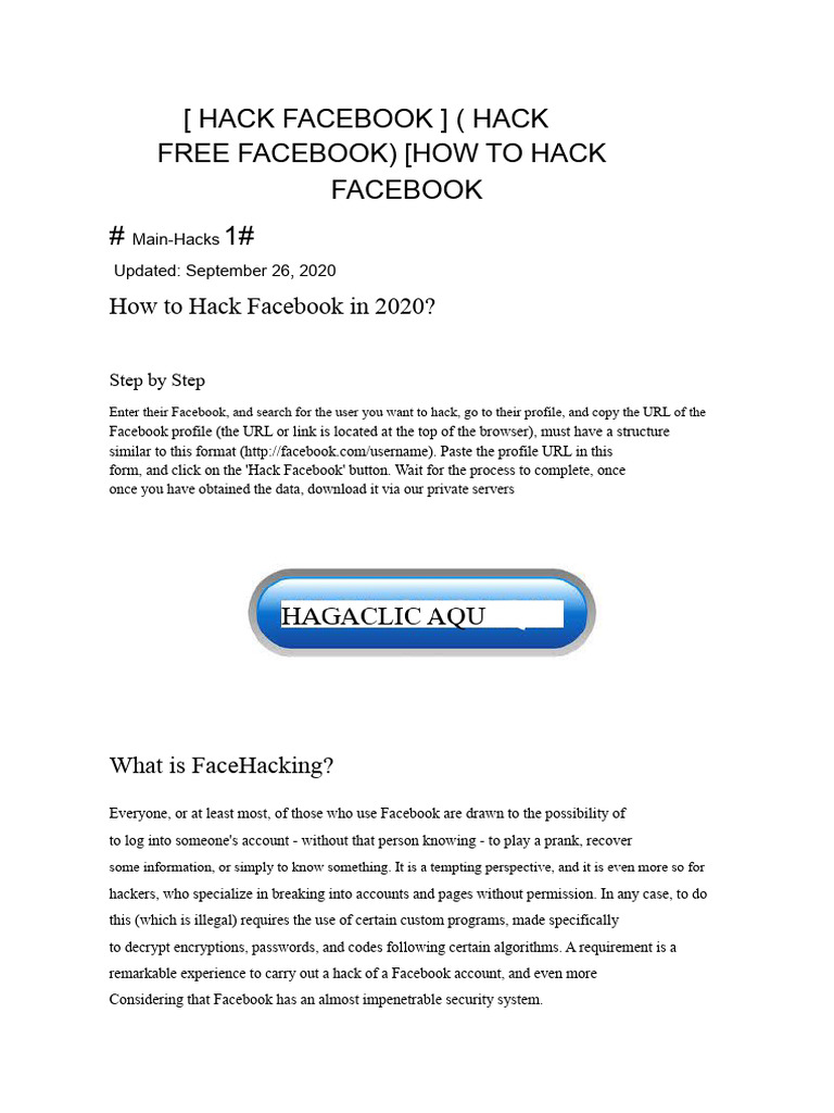 main-hacks-hack-facebook-free | PDF | Facebook | Security Hacker