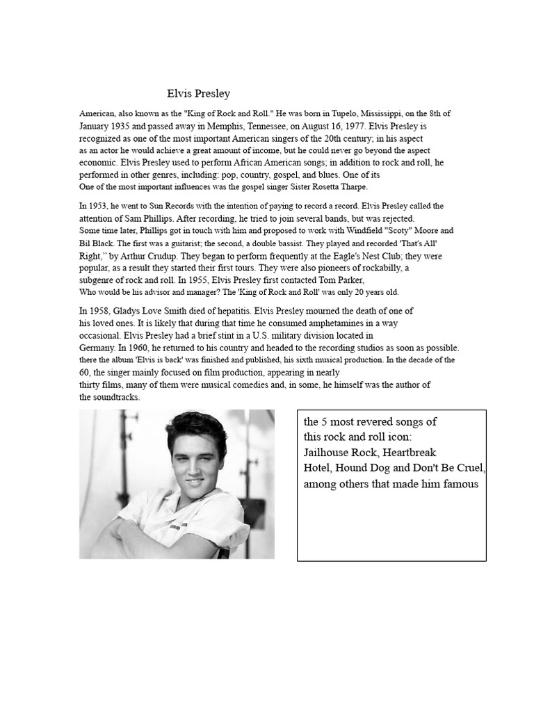 Elvis Presley | PDF | Elvis Presley | American Styles Of Music