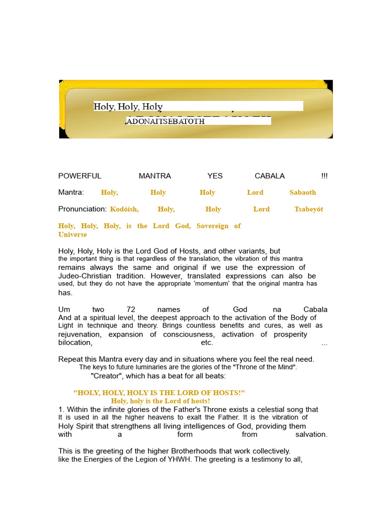 117795998-Hebrew Mantra | PDF | Glory (Religion) | Mantra