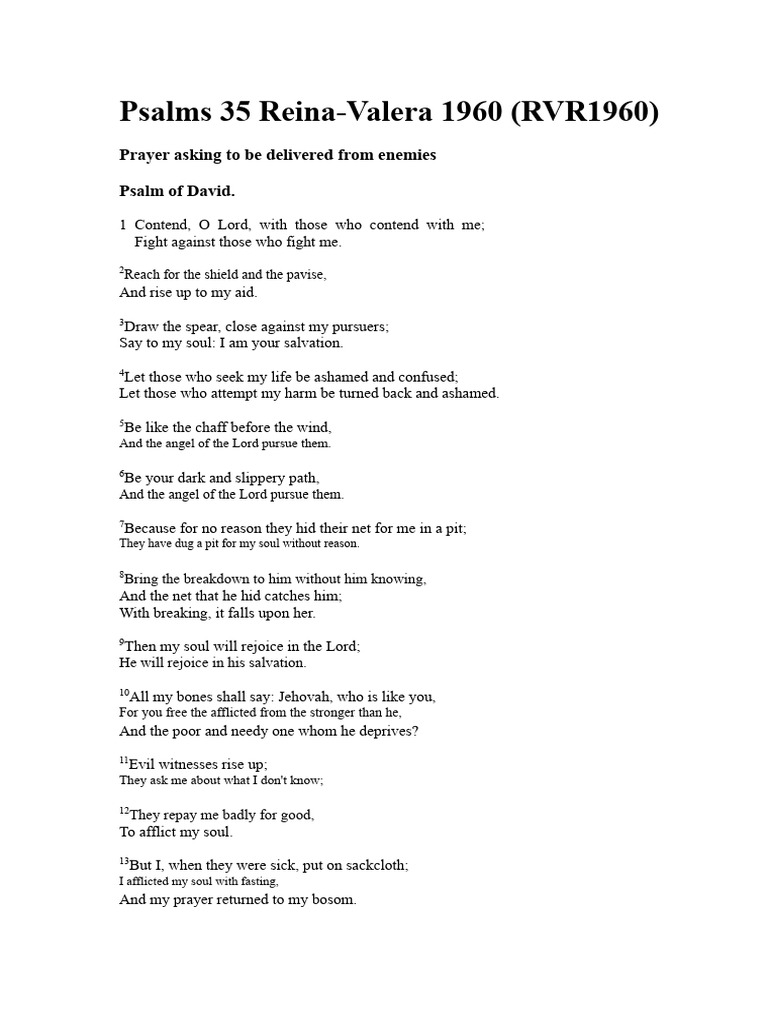 Psalm 35: Prayer for Deliverance | PDF | Religious Belief And Doctrine