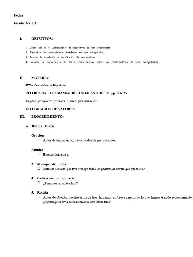 Controladores de Dispositivos en TIC G9 | PDF | Hardware de la ...