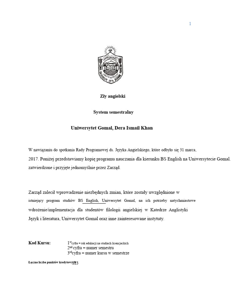 BS Angielski Sylabus MPGC | PDF