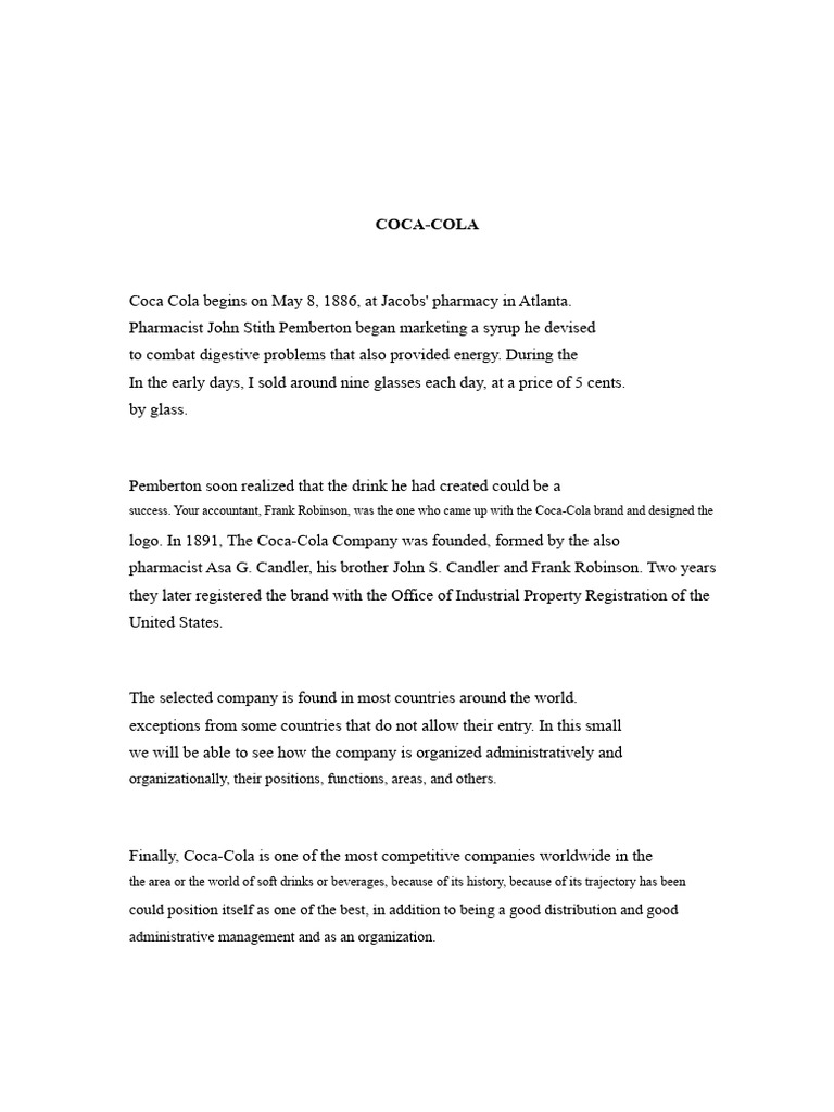Organizational Analysis of Coca-Cola | PDF | Coca Cola | Economies