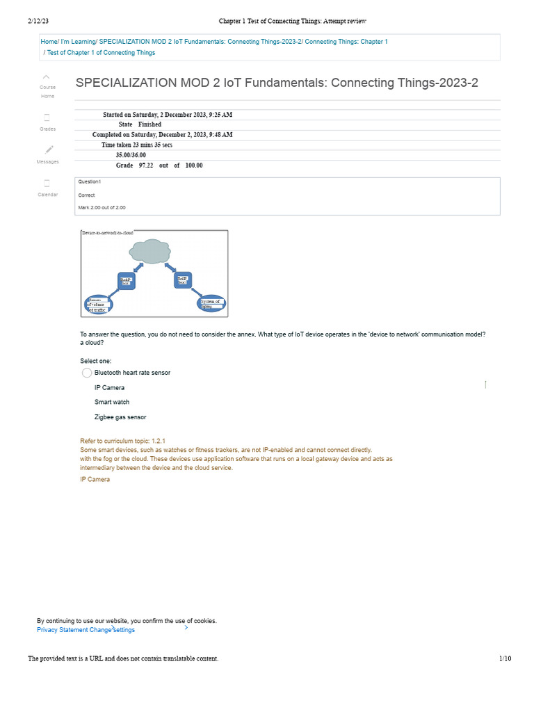Chapter 1 Test of Connecting Things - Attempt Review | PDF | Internet ...