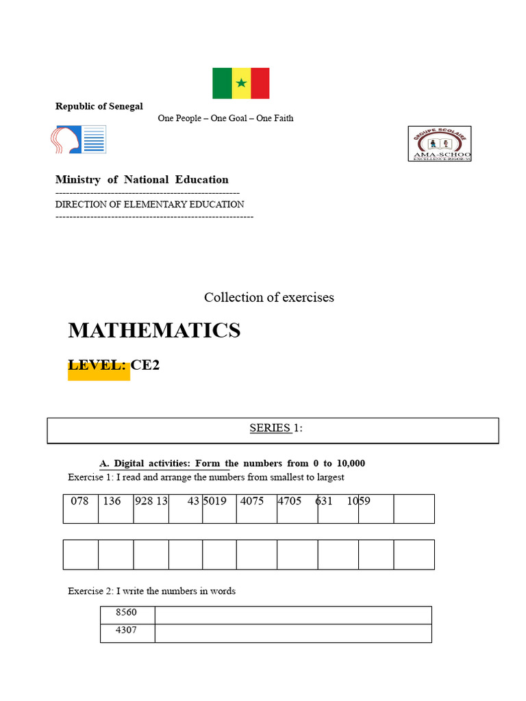 Amaschool Exercises Ce2 N 01 | PDF | Metre
