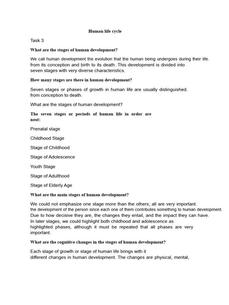 Human Life Cycle | PDF | Adolescence | Reproduction