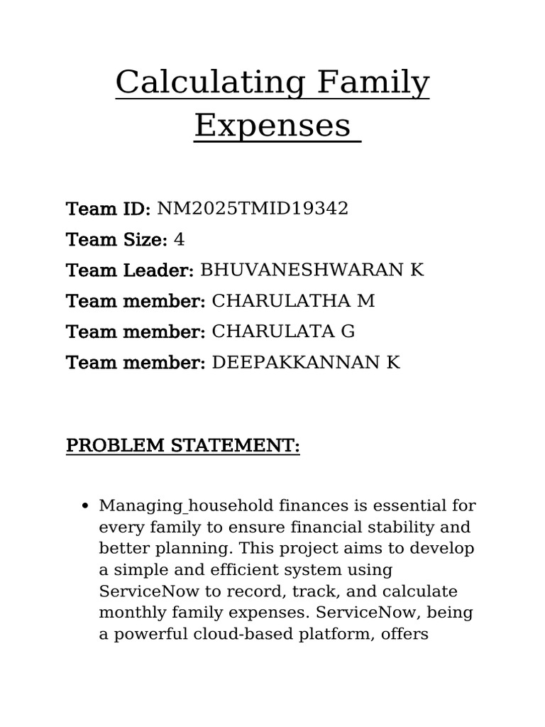 Calculating Family Expenses | PDF | Information Technology Management ...