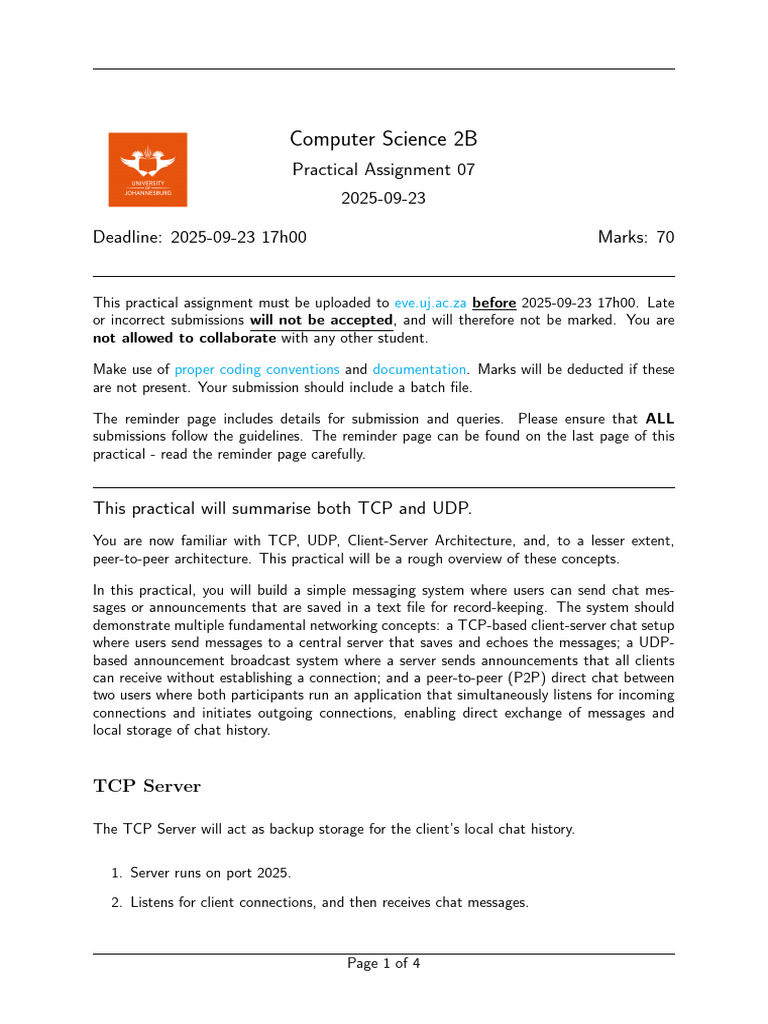 Acsse Csc02b2 2025 Practical07 | PDF | Peer To Peer | Client–Server Model