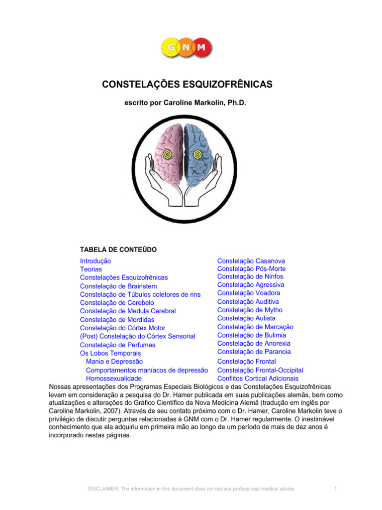 Constelações Esquizofrênicas e GNM | PDF | Distúrbio mental | Psiquiatria