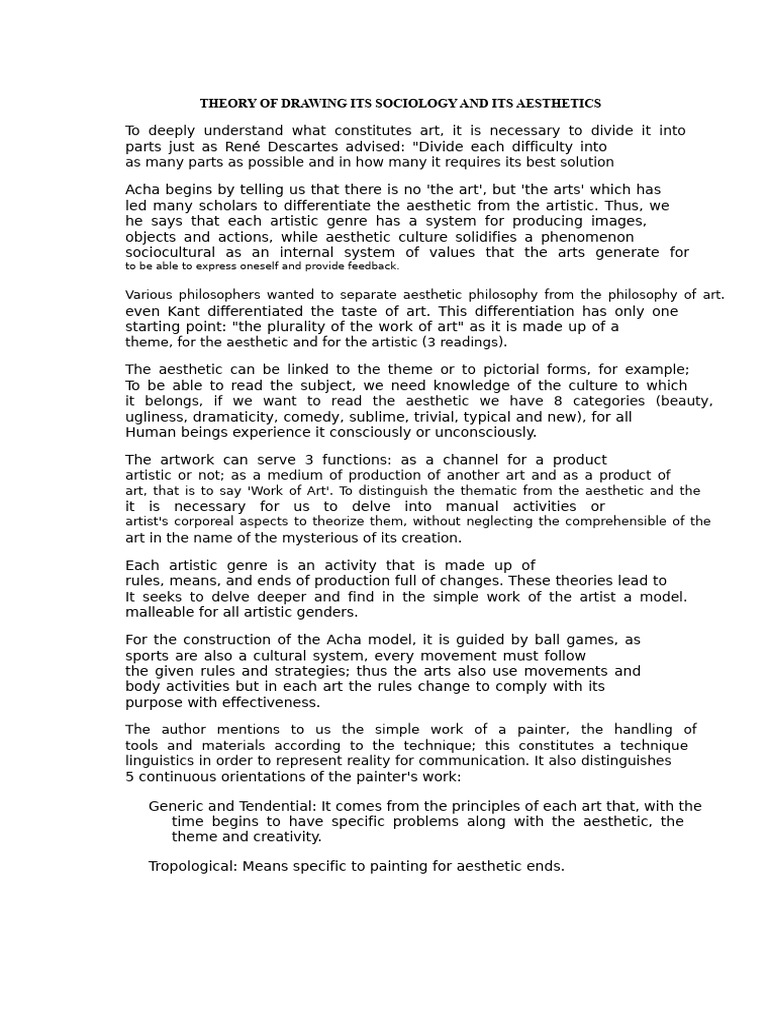 Theory of Drawing, Its Sociology and Its Aesthetics | PDF | Drawing ...