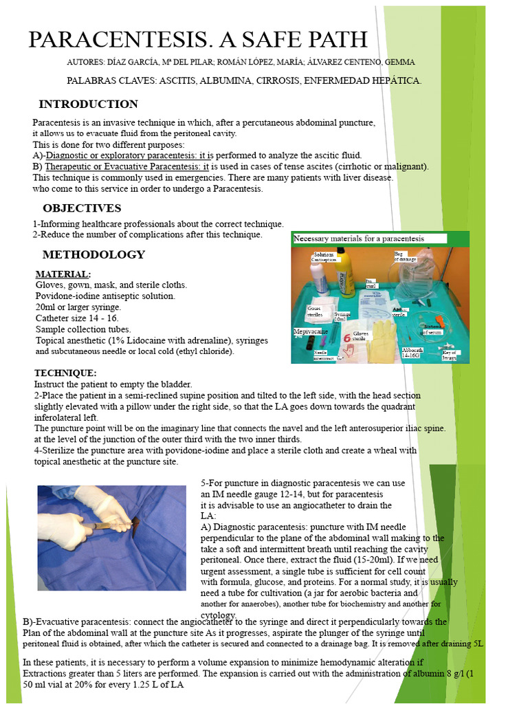 Paracentesis | PDF | Medical Specialties | Medical Equipment