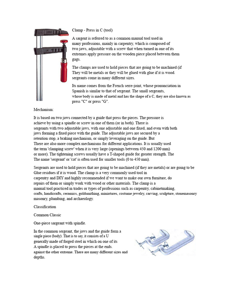 Sergeant | PDF | Screw | Tools