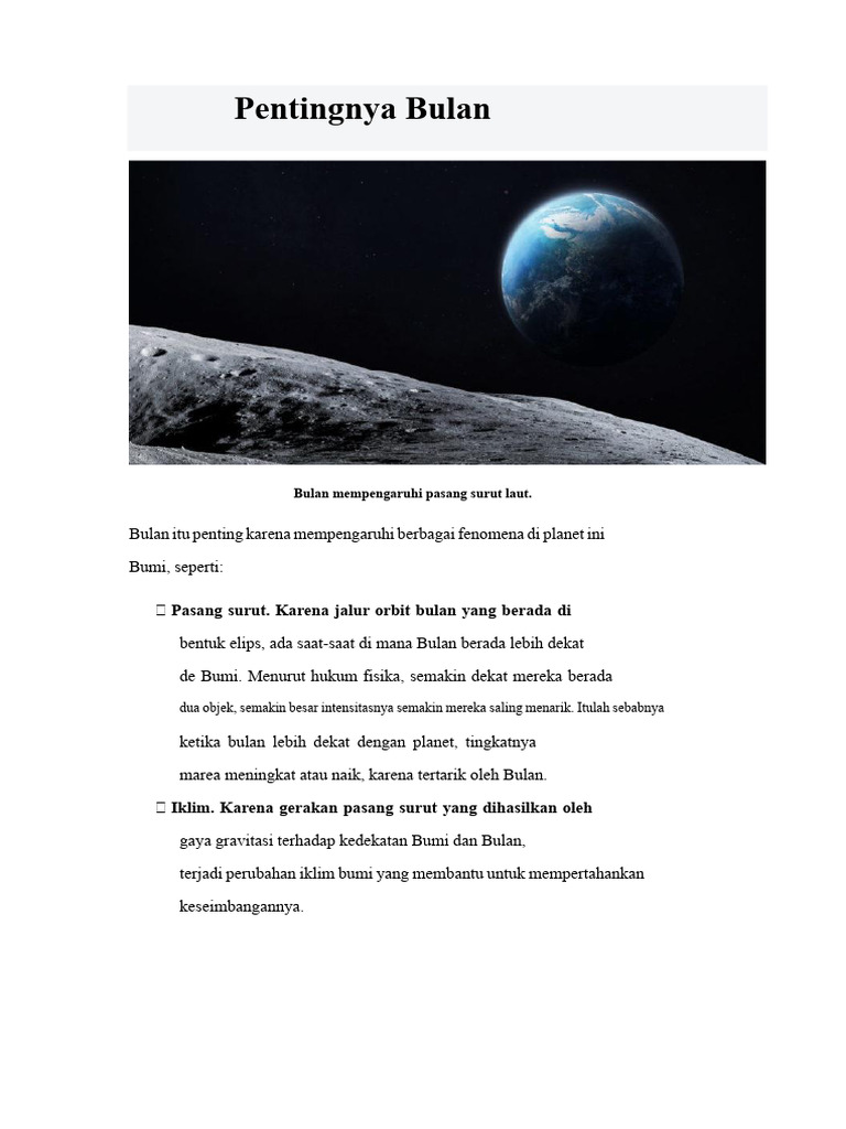 Pentingnya Bulan | PDF