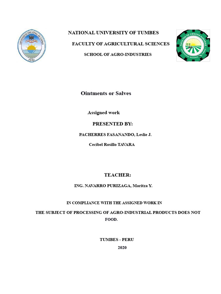 Ointments Monograph | PDF | Topical Medication | Emulsion