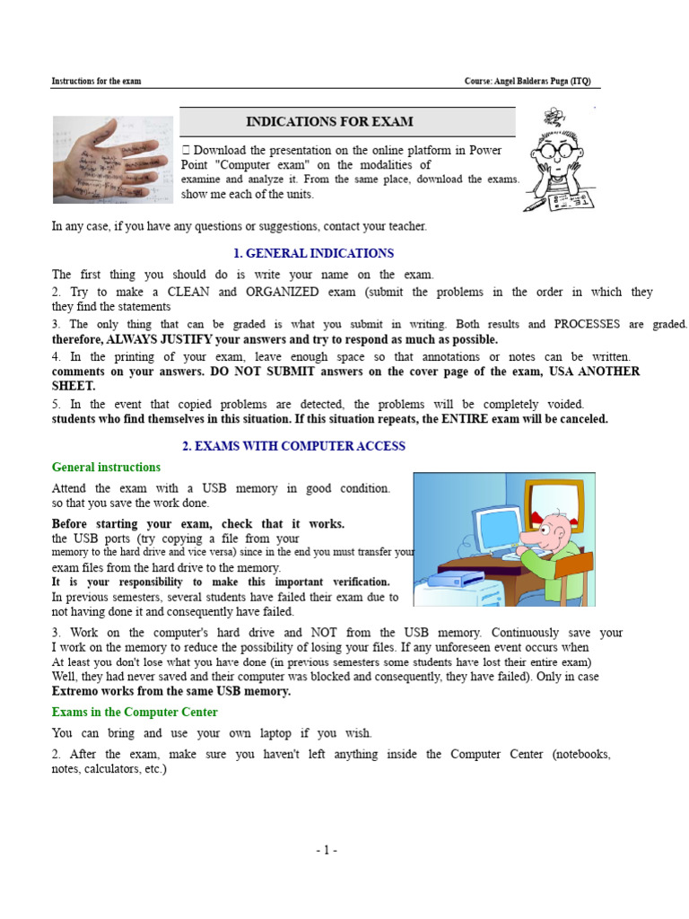 ITQ Exam Instructions | PDF | Computing