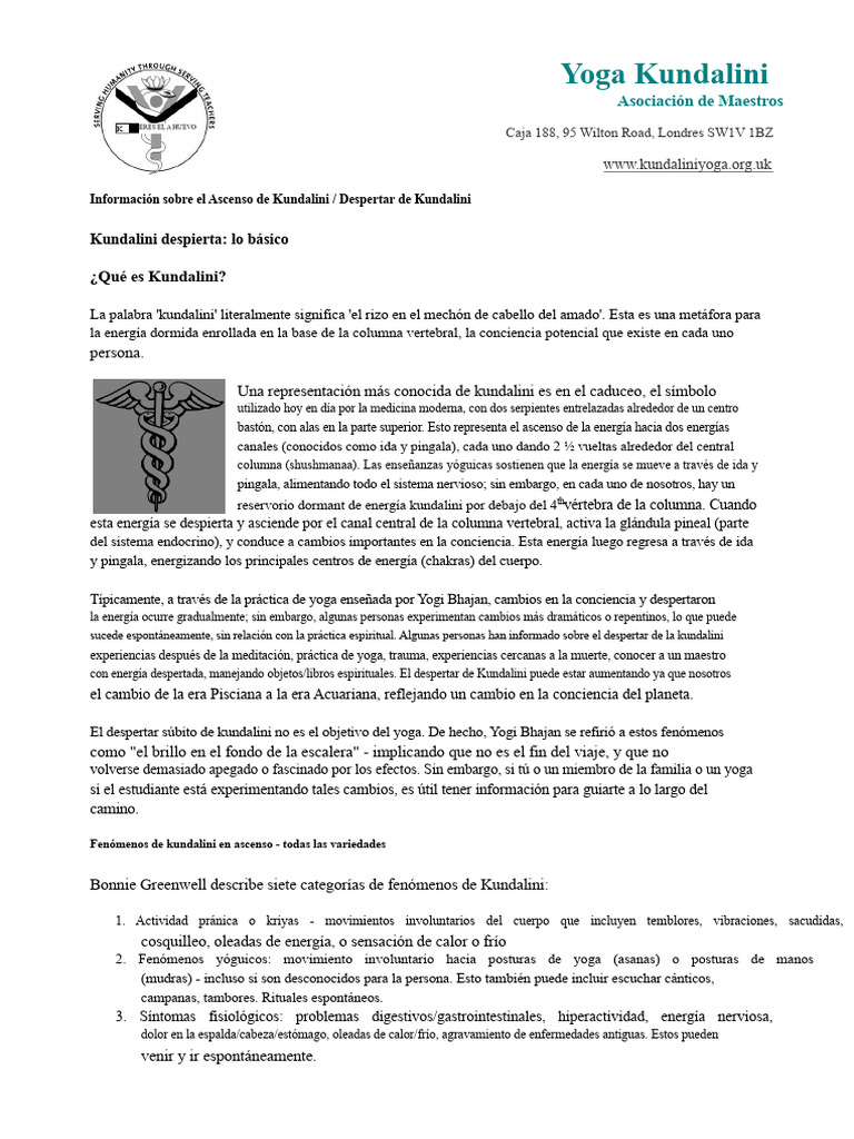 Despertar de Kundalini: Guía y Síntomas | PDF | Yoga | Alimentos