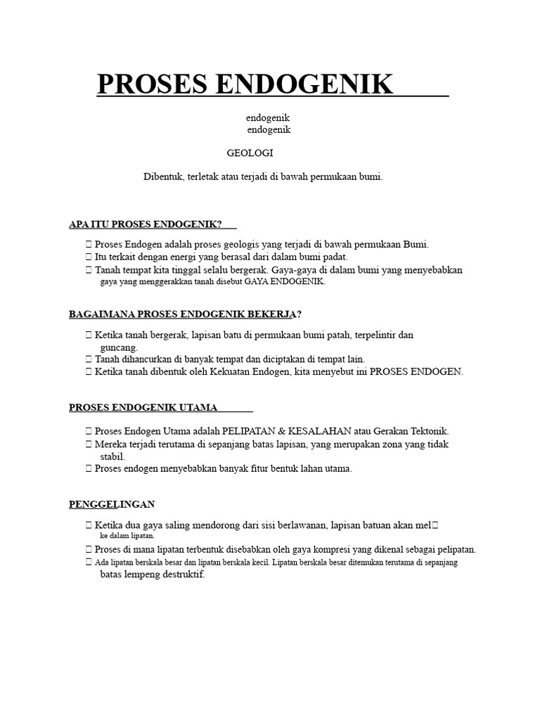Proses Endogen | PDF