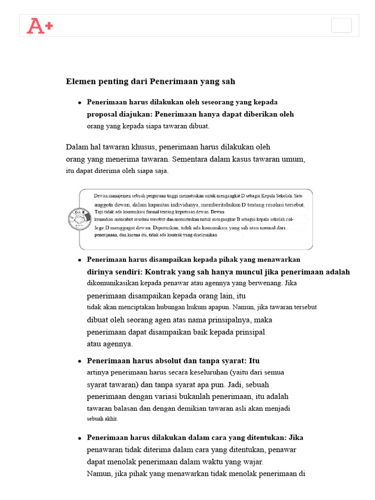 Elemen Penting Penerimaan Yang Sah - Tawaran Dan Penerimaan - Pearson - Hukum Perdagangan Untuk ...