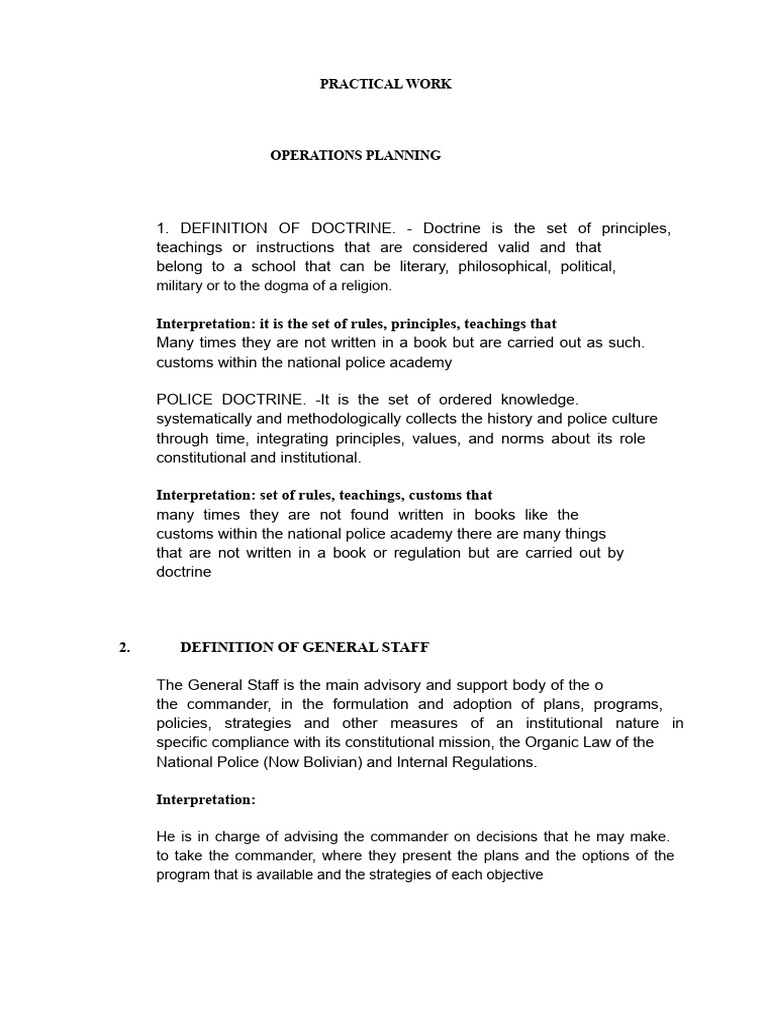 Police Operations Planning Overview | PDF | Staff (Military) | Non ...