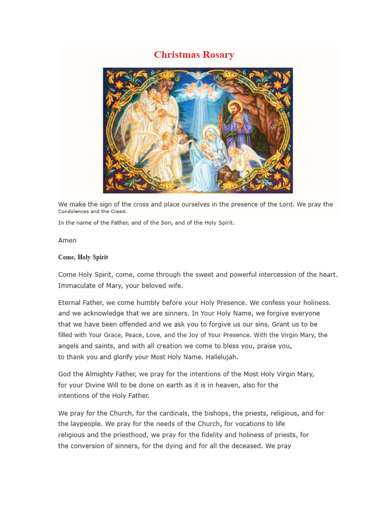 Christmas Rosary | PDF | Lord's Prayer | Mary, Mother Of Jesus