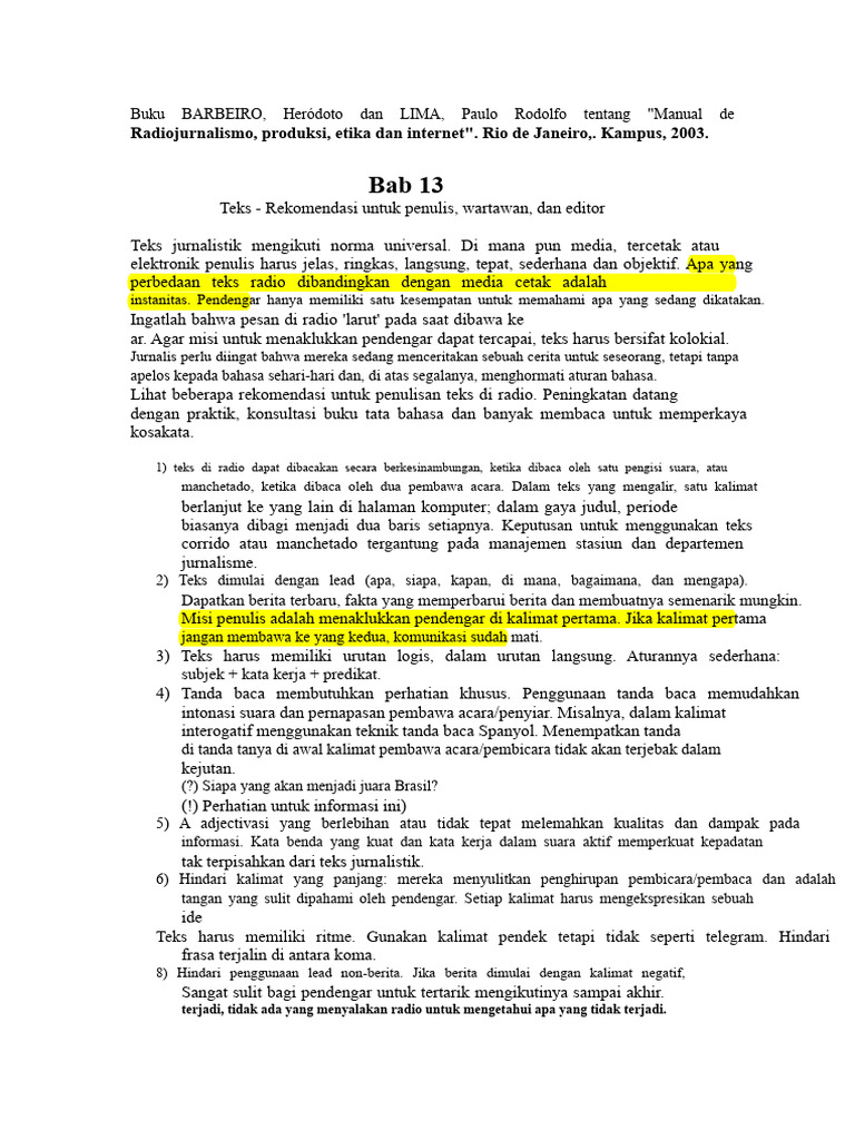 Rekomendasi Penulisan Teks Radio | PDF
