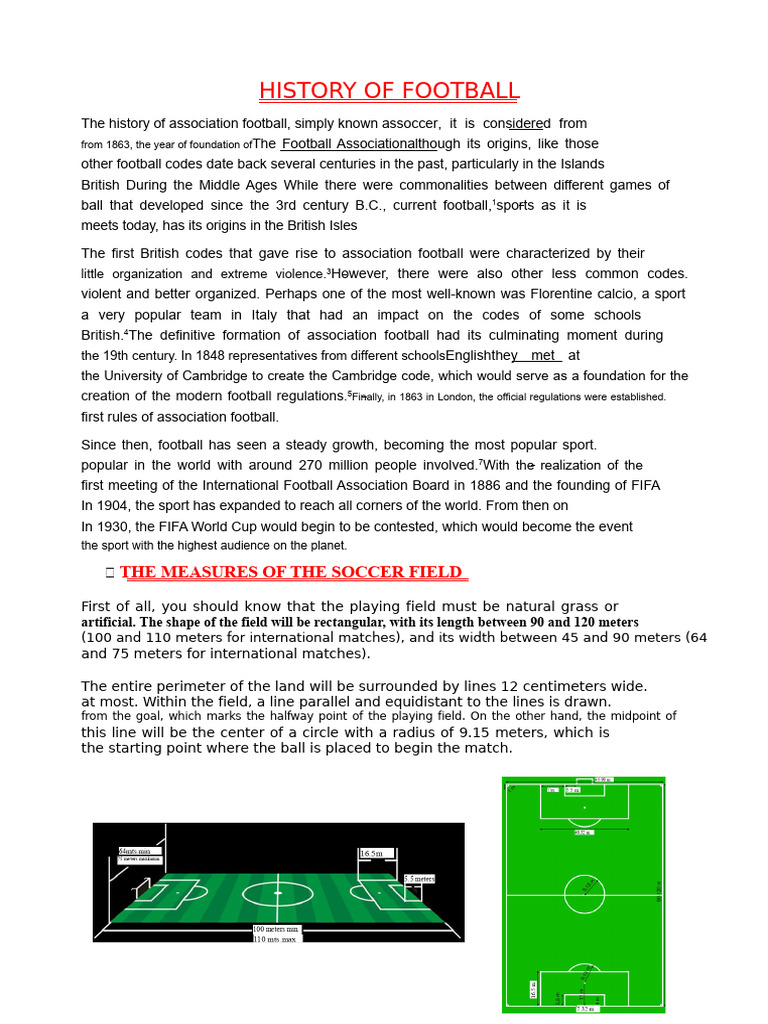 History of Football | PDF | Swimming (Sport) | Association Football