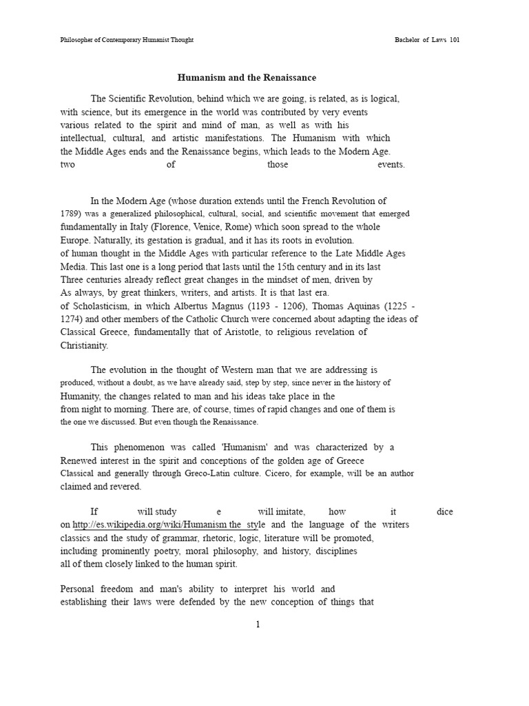 ANTHOLOGY The Humanism and The Renaissance | PDF | Knowledge | Science