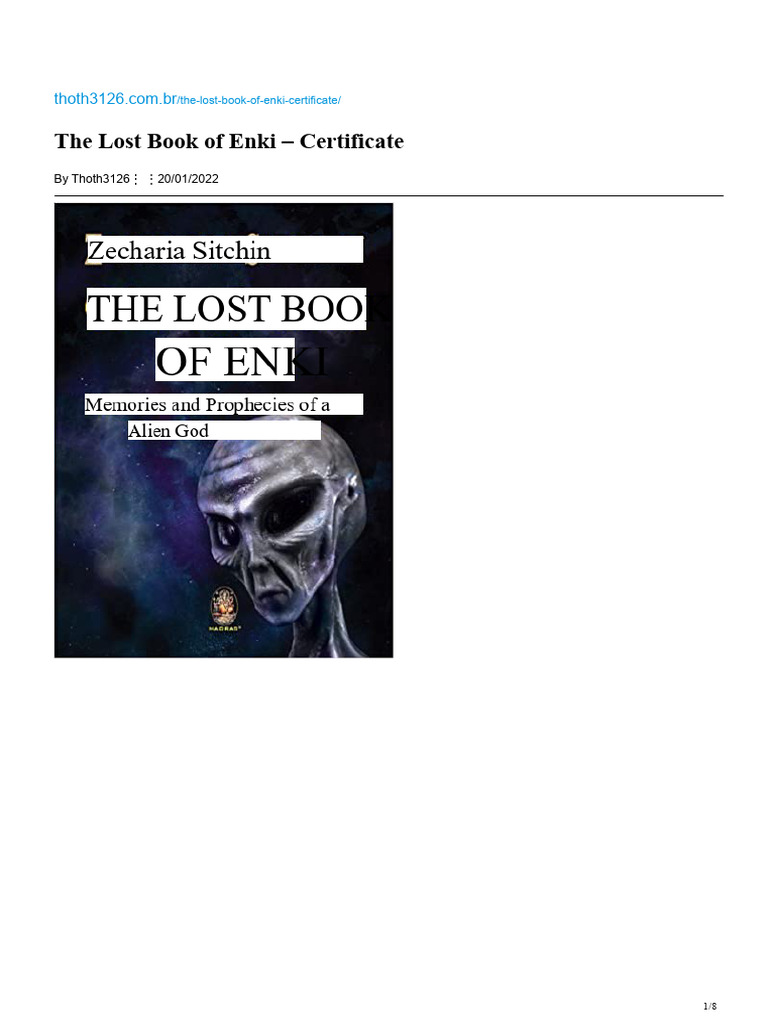 The Lost Book of Enki 00 Certificate | PDF