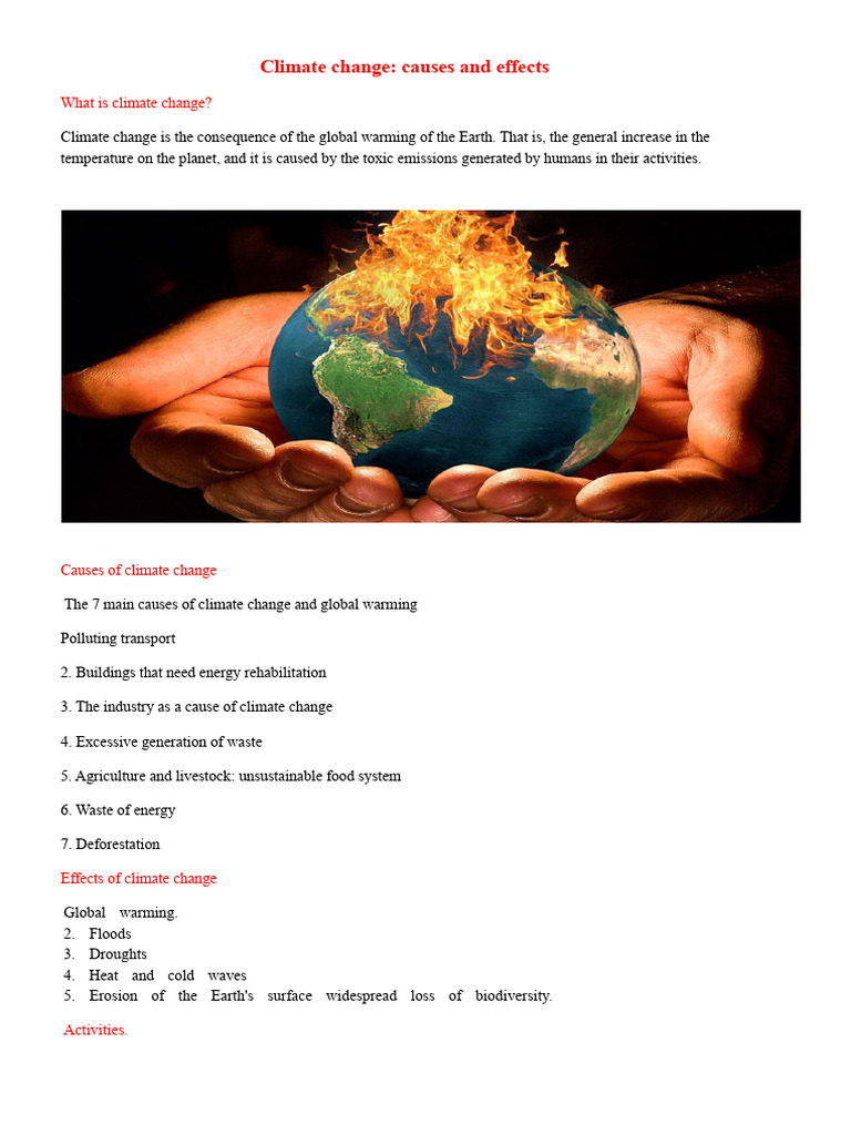 Climate Change Causes and Effects | PDF