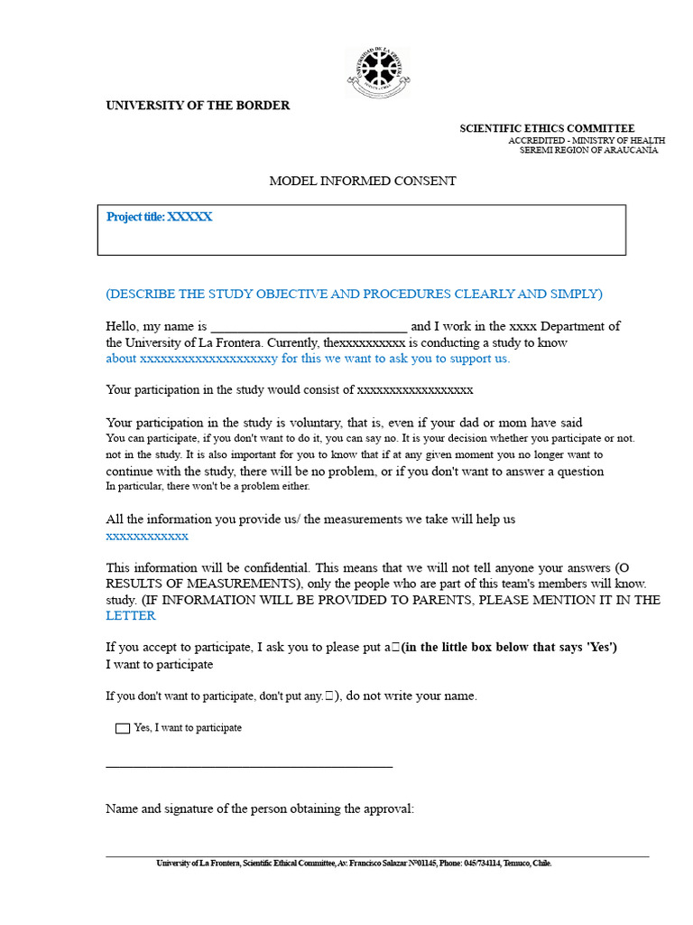 Annex 1 Informed Consent | PDF | Informed Consent