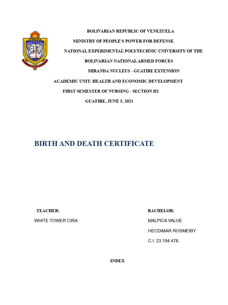 Birth and Death Certificate Guide Venezuela | PDF | Birth Certificate ...